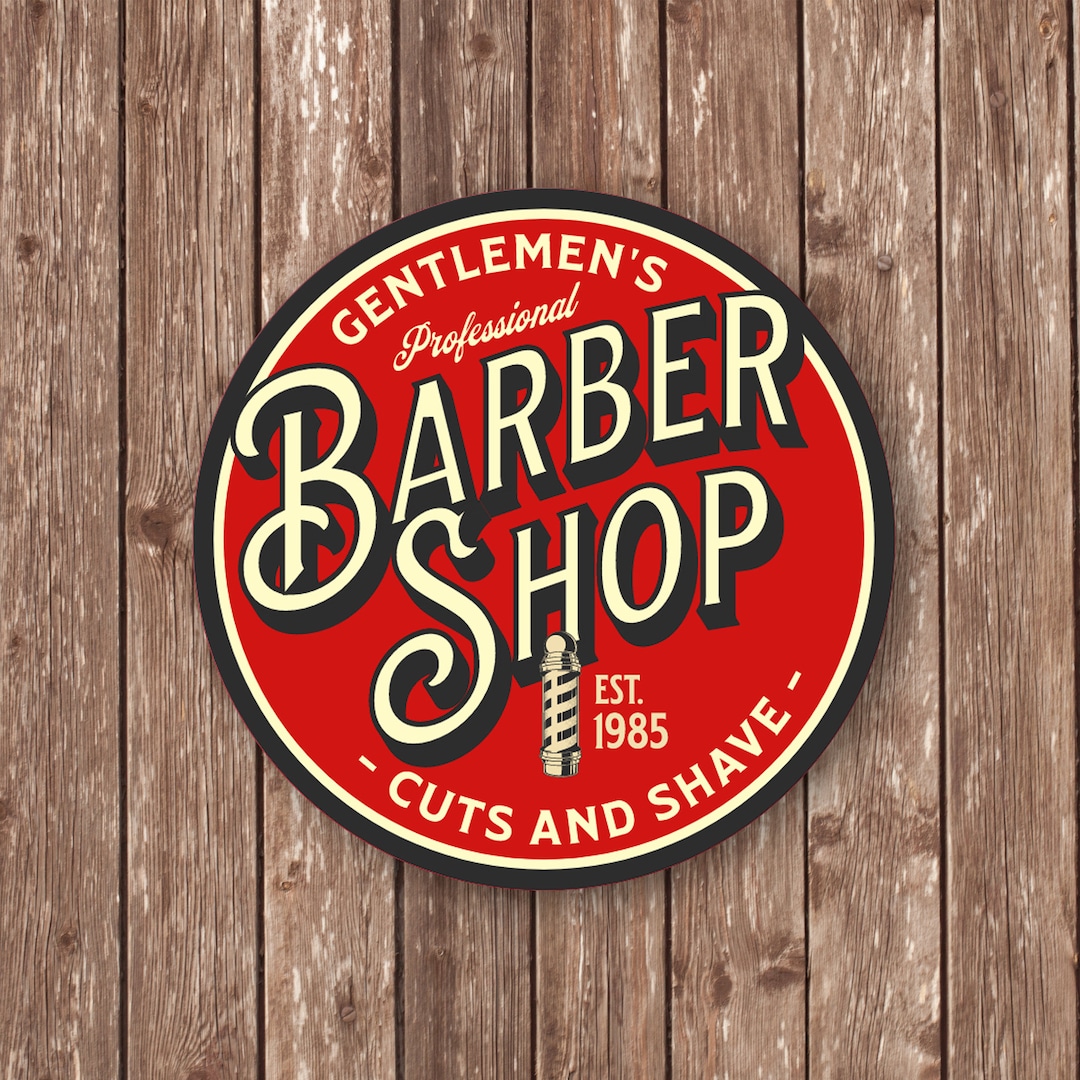 Gentleman's Barbershop Sign - Vintage Barber Decor - Barbershop Sign ...
