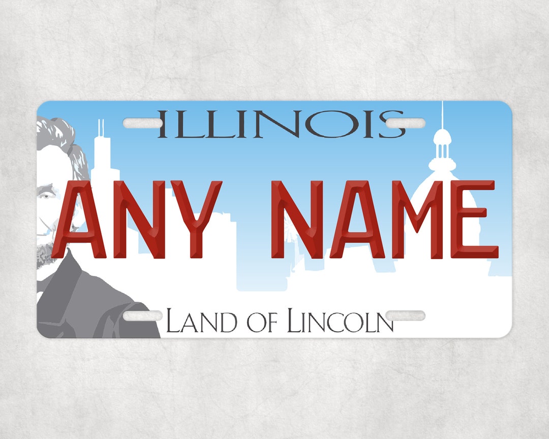Personalized ILLINOIS License Plate US State Souvenir, Unique Car Tag ...