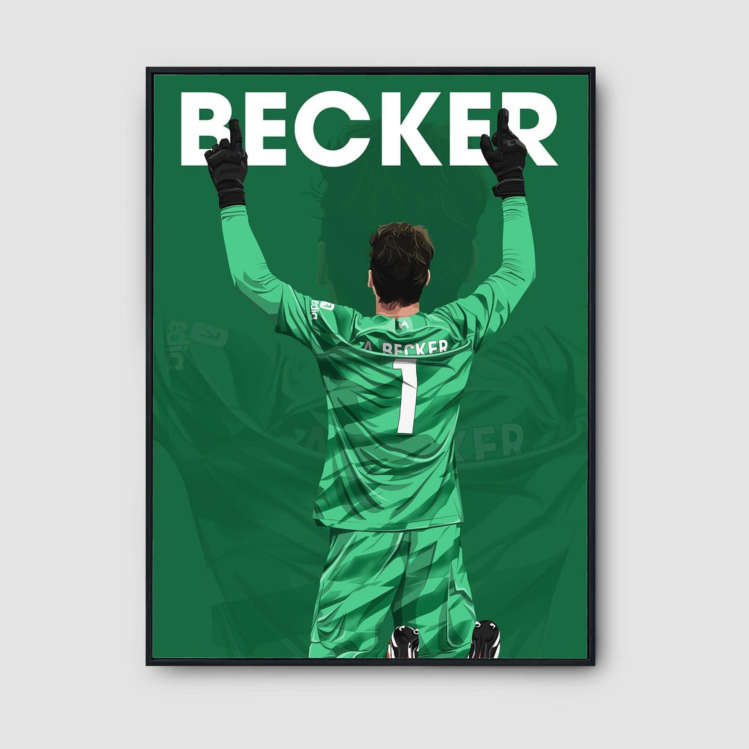 Alisson Becker Liverpool FC Poster – Goalkeeper Wall Art Print, Number ...