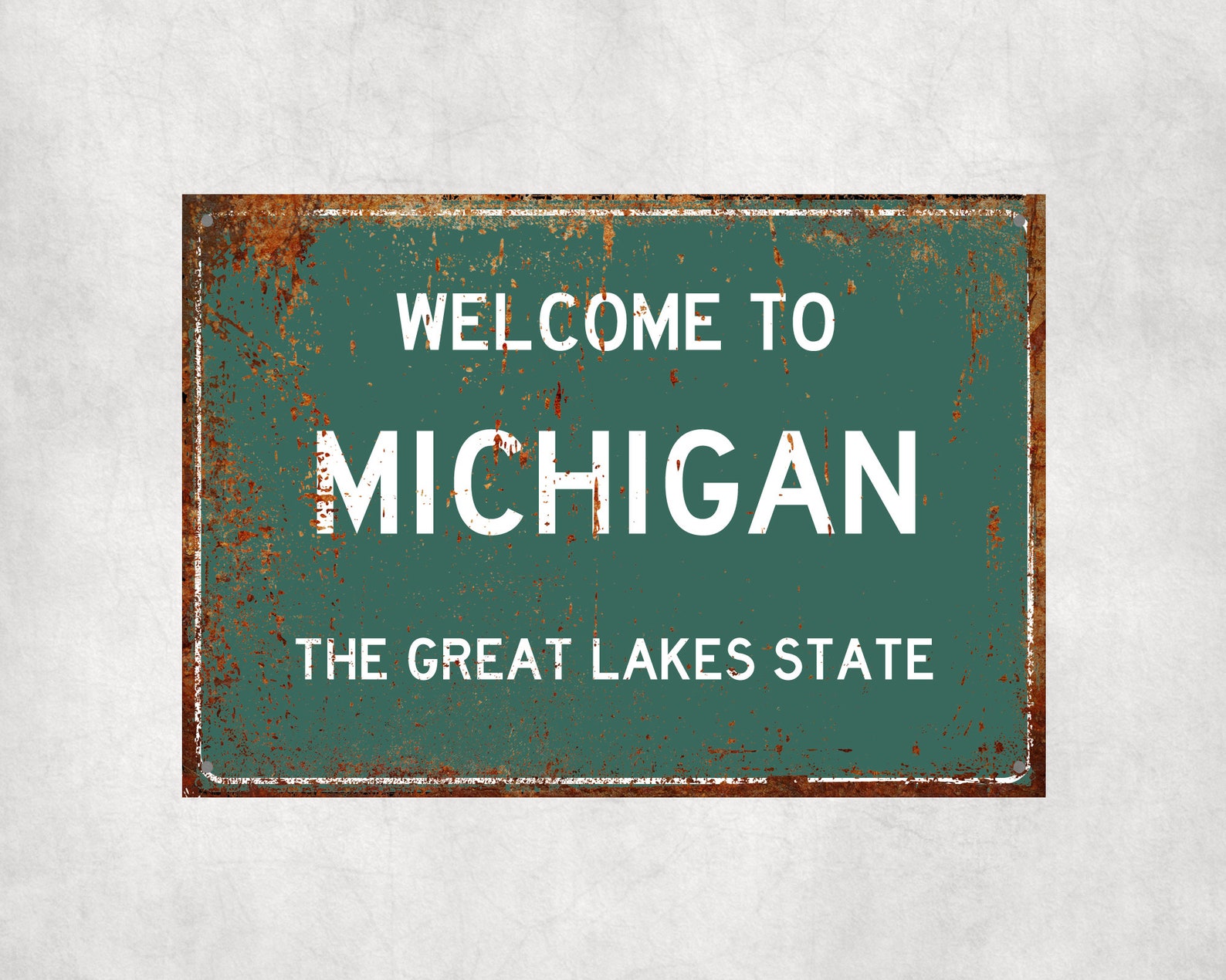 Welcome to Michigan Sign, Michigan Metal Sign, Michigan Gift, Michigan ...