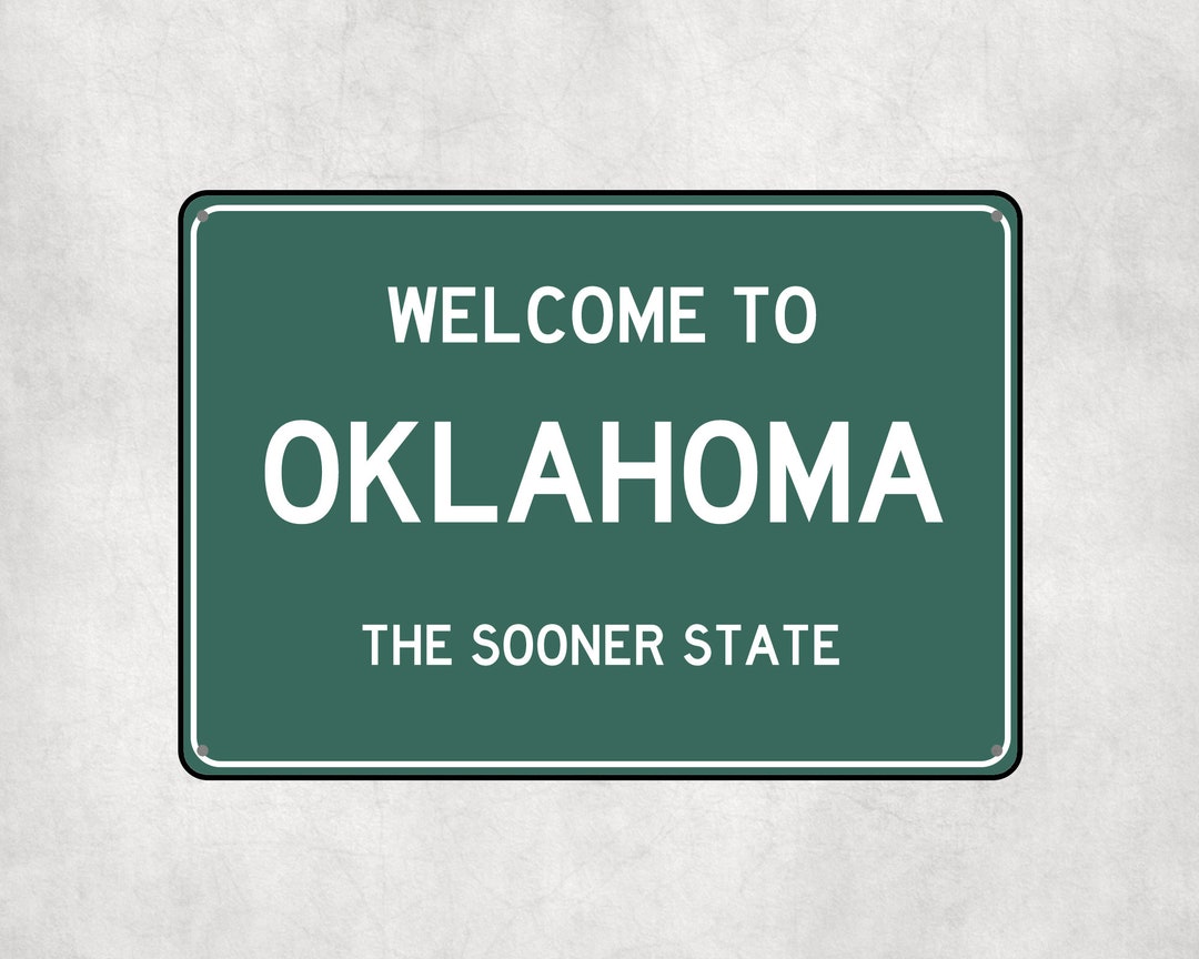 Welcome to Oklahoma Sign, Oklahoma Metal Sign, Oklahoma Gift, Oklahoma ...