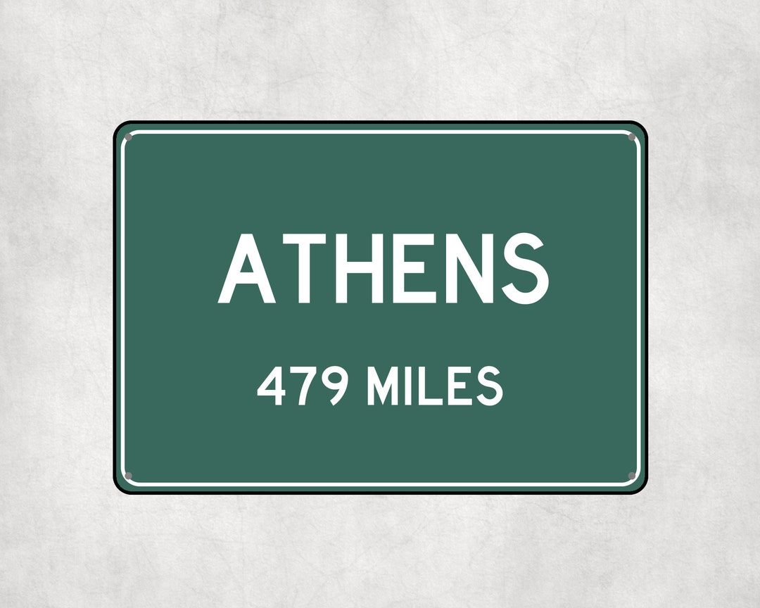 PERSONALIZED ATHENS Sign, Athens City Distance Sign, City of Athens ...