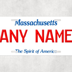 Personalized MASSACHUSETTS License Plate US State Souvenir, Unique Car ...