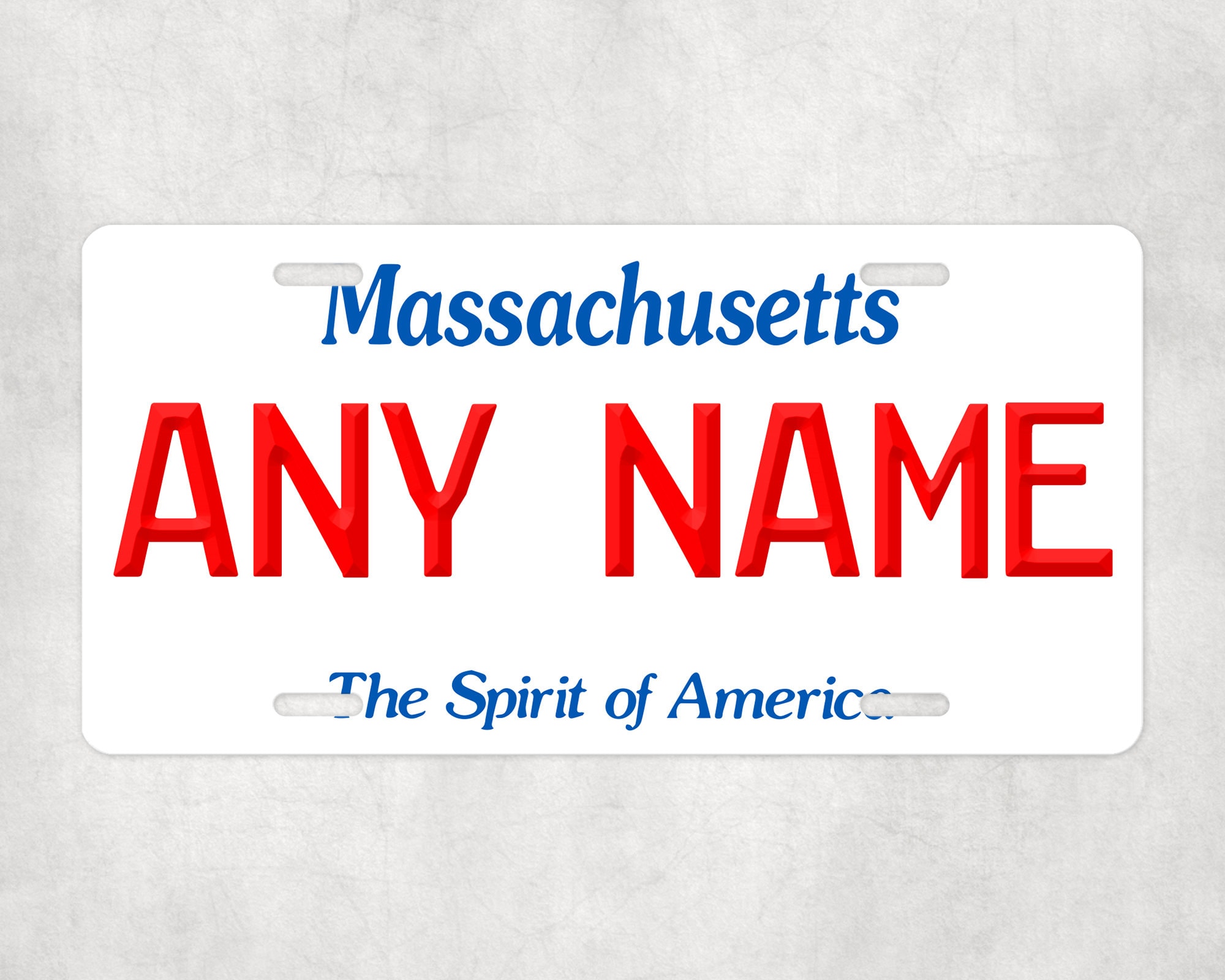Personalized MASSACHUSETTS License Plate US State Souvenir, Unique Car ...