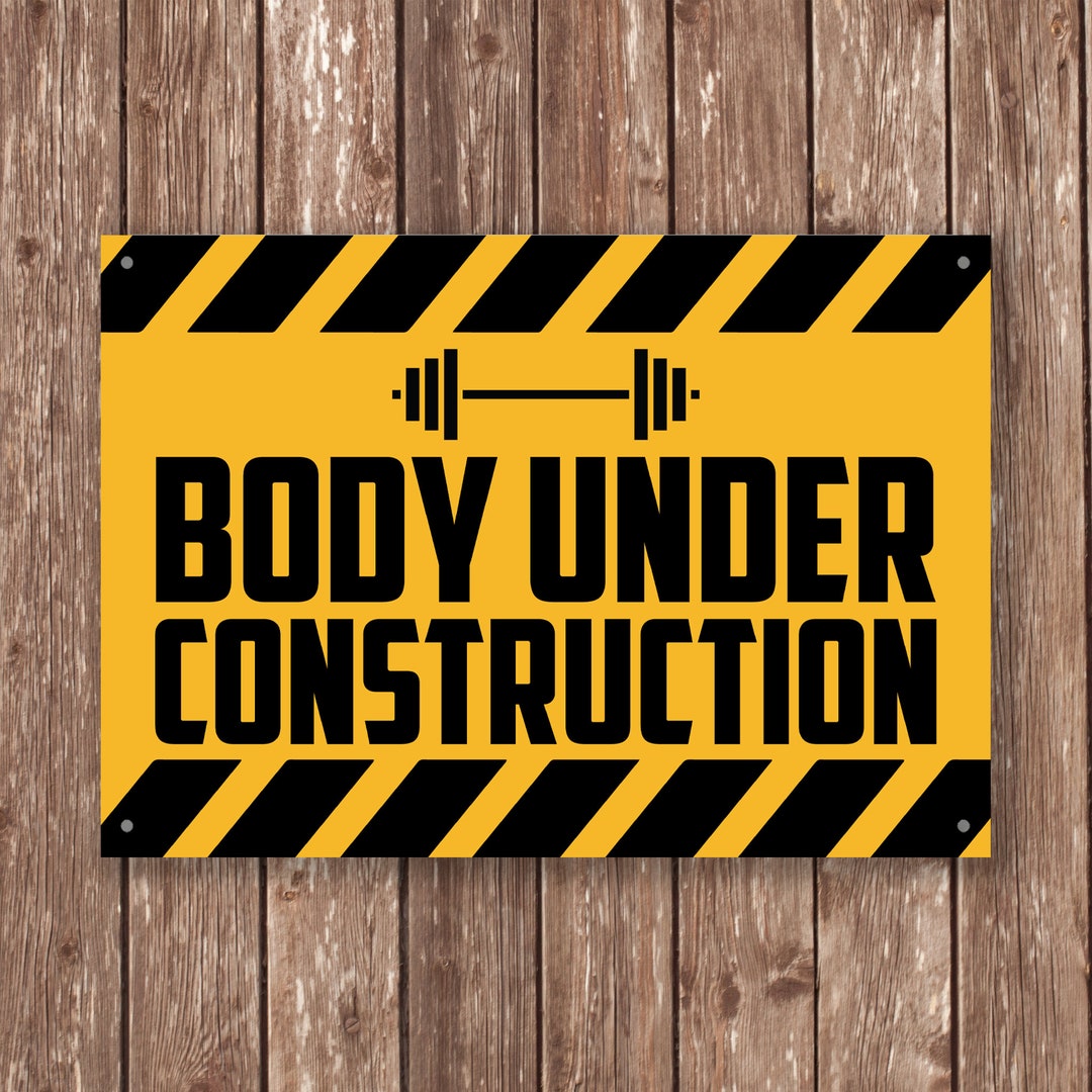 Body Under Construction - Gym Decor - Work Out Sign - Fitness Gym Sign ...