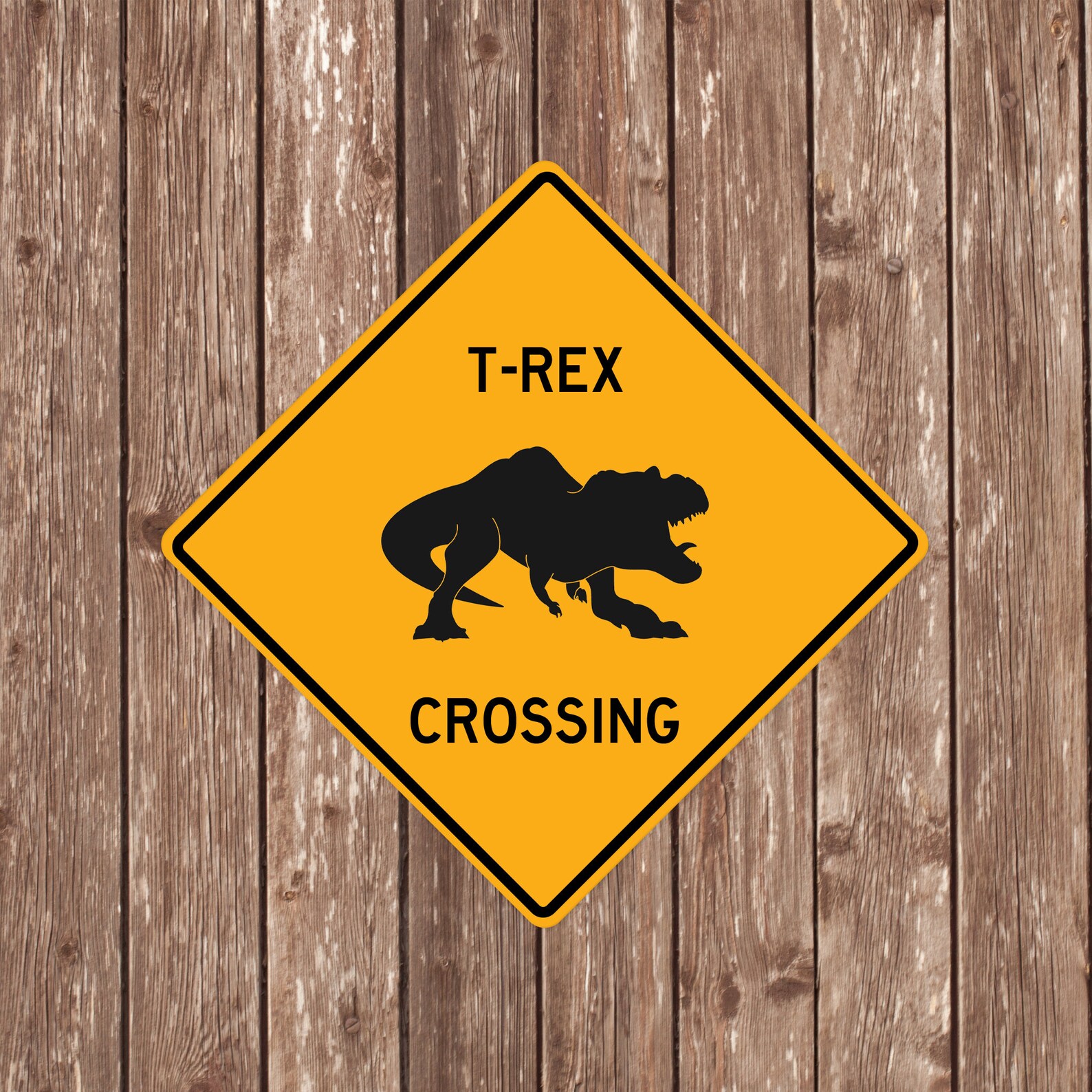 T-REX CROSSING SIGN - T-rex Crossing Signs, T-rexs, Warning T-rex ...