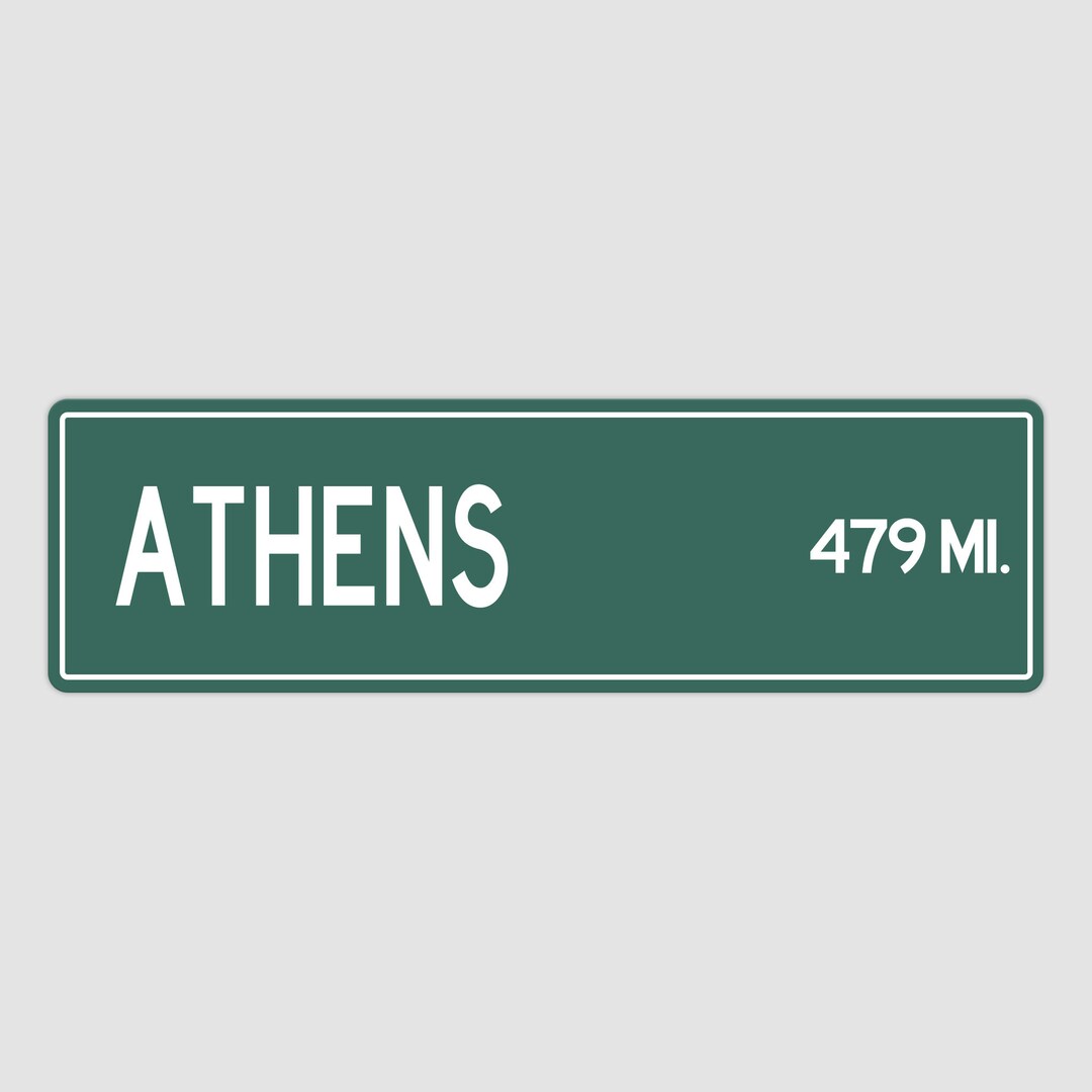 PERSONALIZED ATHENS Sign, Athens City Distance Sign, City of Athens ...