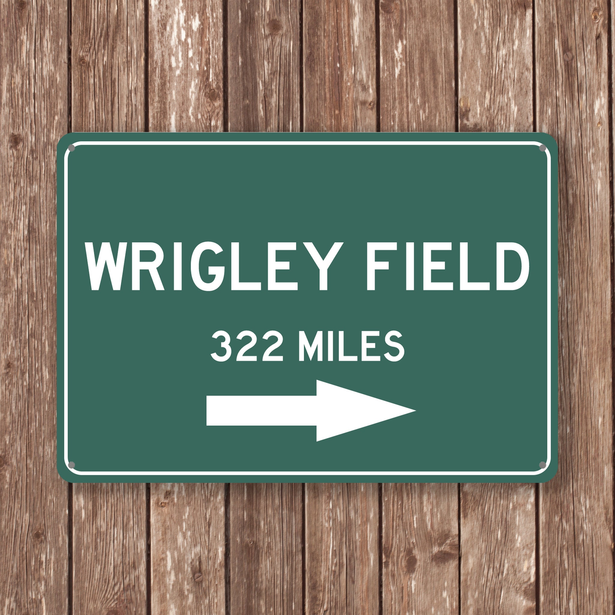 PERSONALIZED WRIGLEY FIELD Distance Sign, Wrigley Field Stadium ...