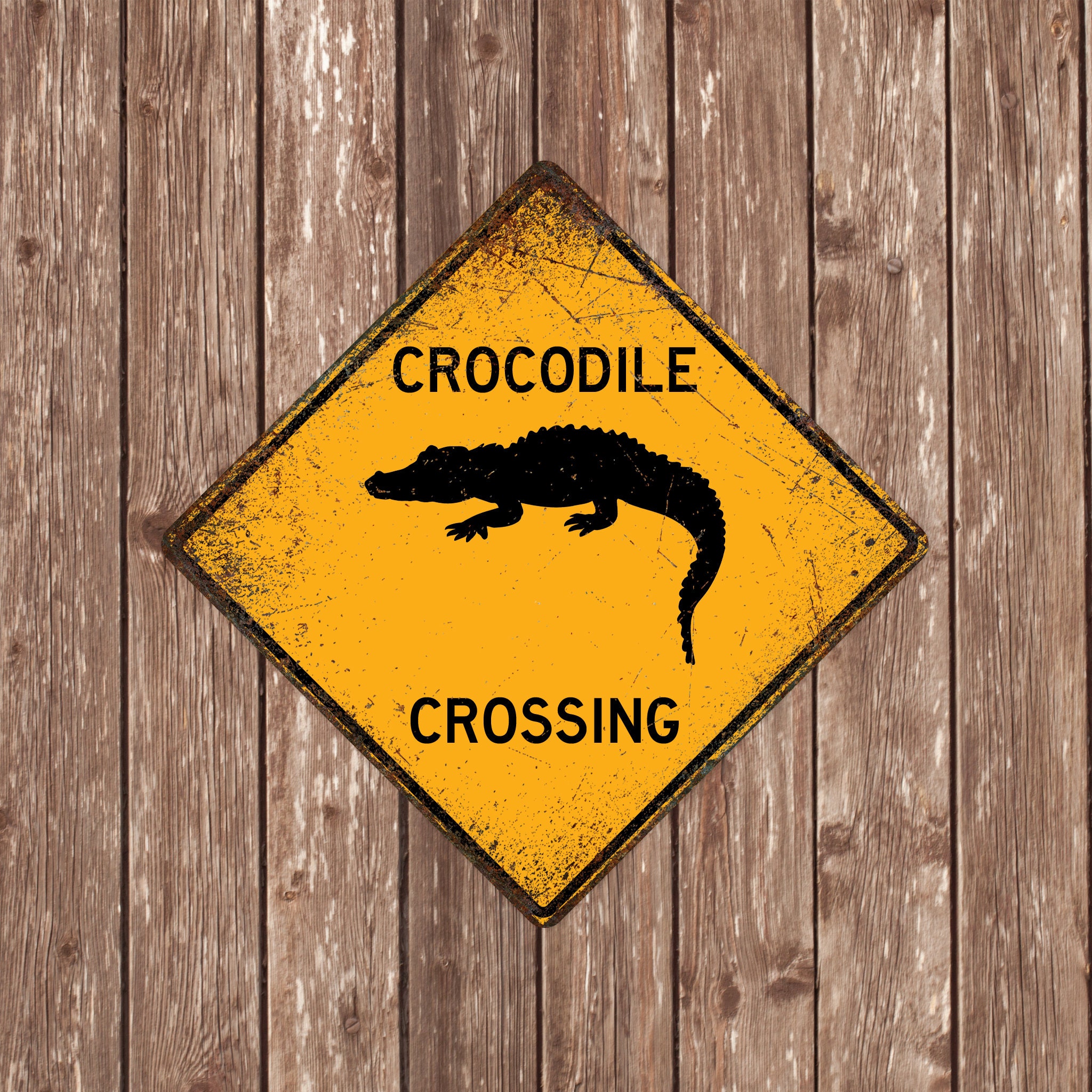 CROCODILE CROSSING SIGN - Crocodile Crossing Signs, Crocodiles, Warning ...