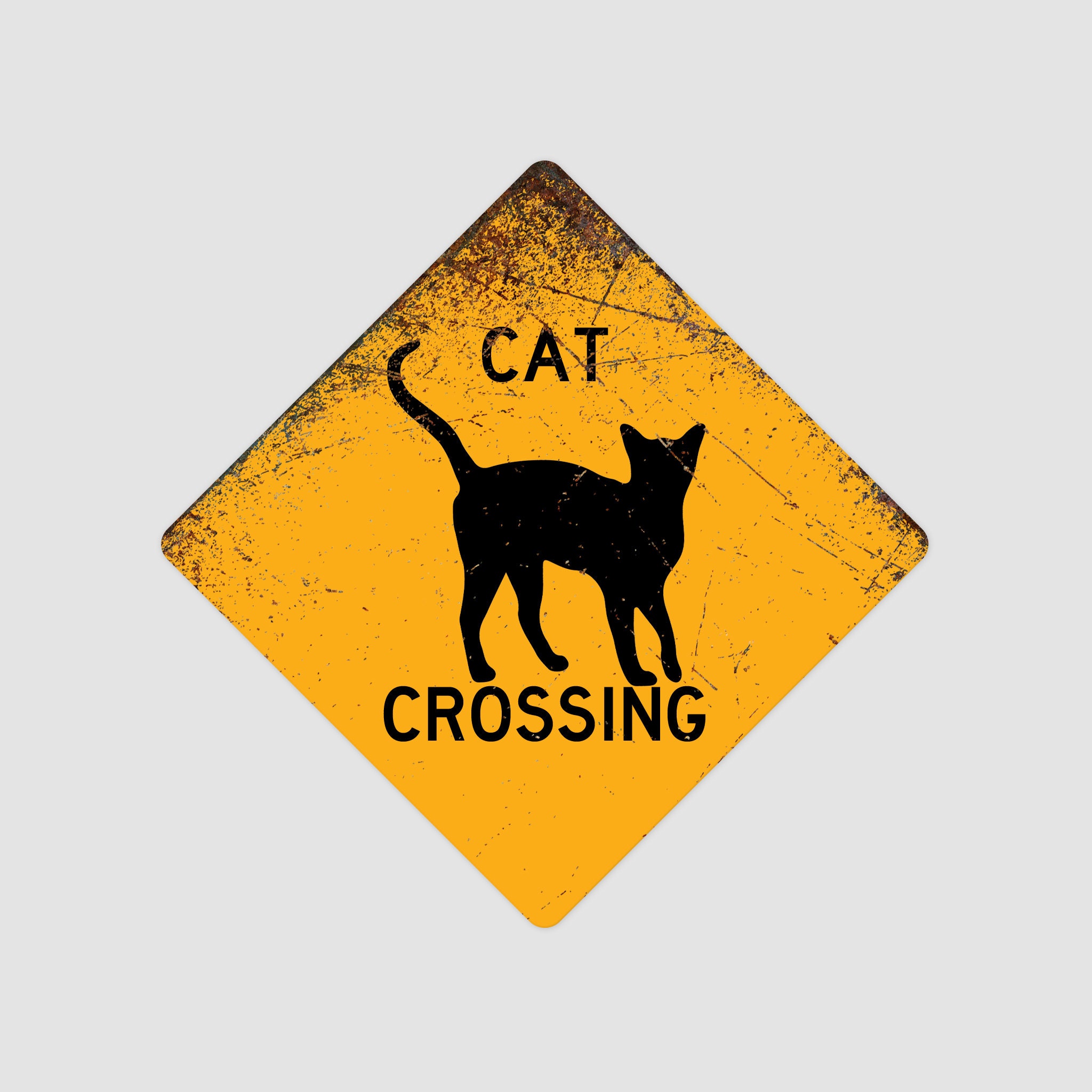 CAT CROSSING SIGN Cat Crossing Signs, Cats, Warning Cat Crossing, Cat ...