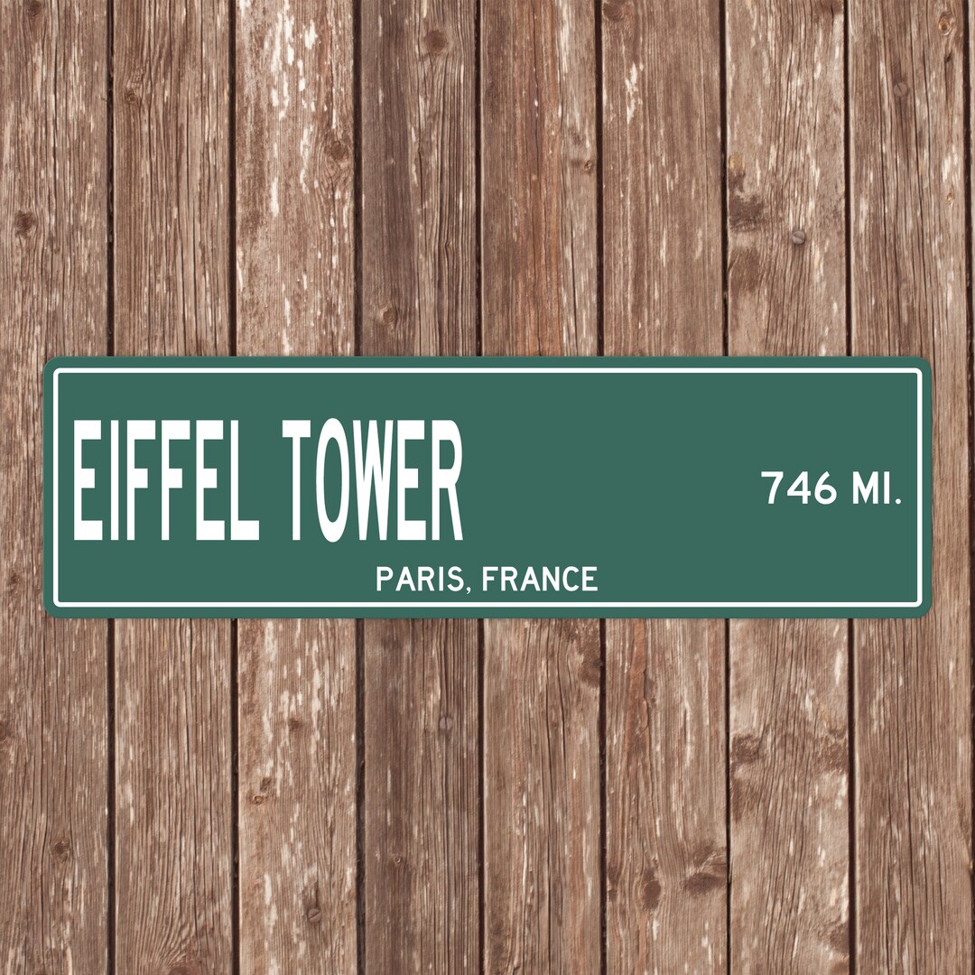 PERSONALIZED EIFFEL TOWER Sign, Eiffel Tower Distance Sign, France Gift ...