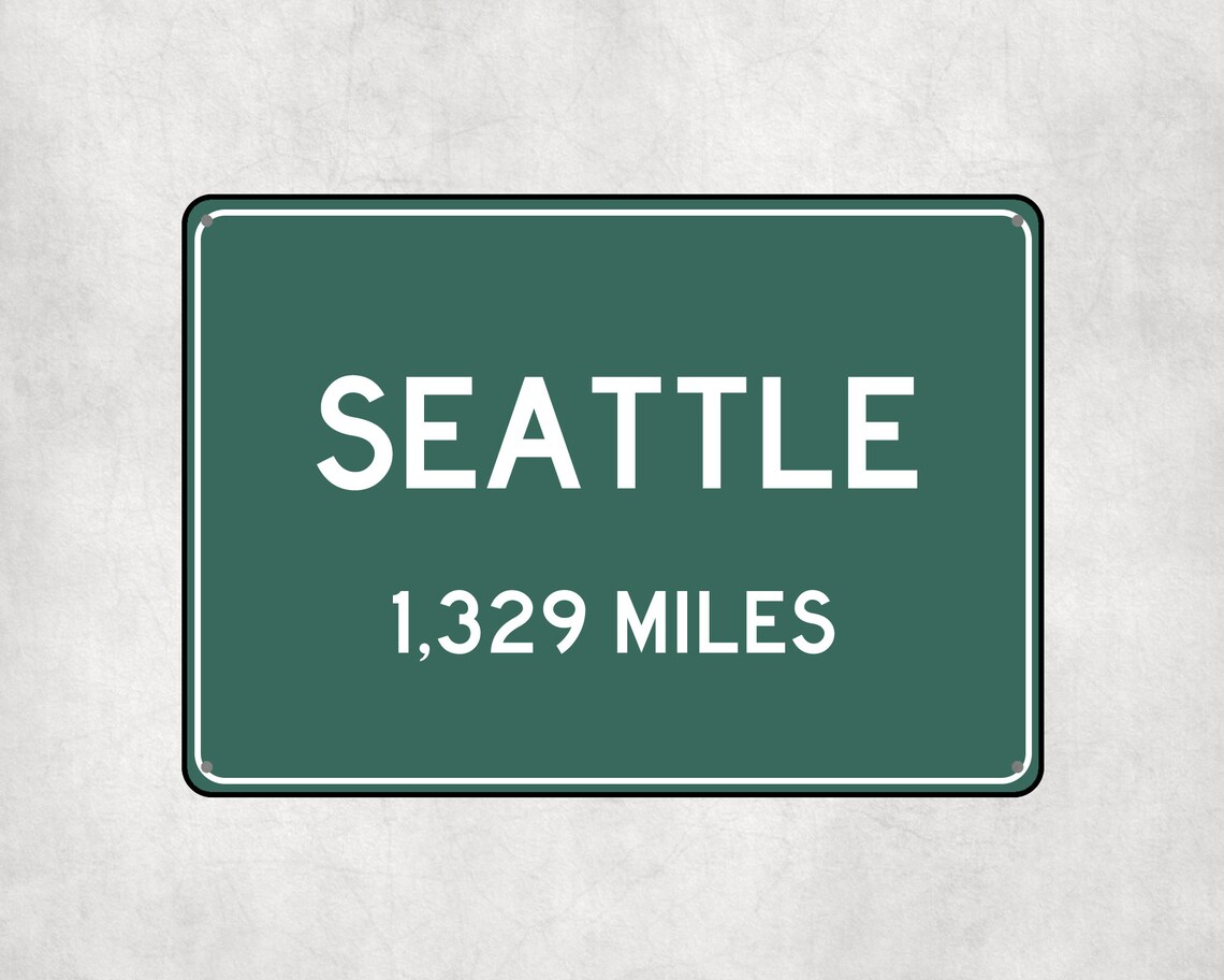 Personalized Seattle Distance Sign: Handmade Metal City Souvenir - Etsy