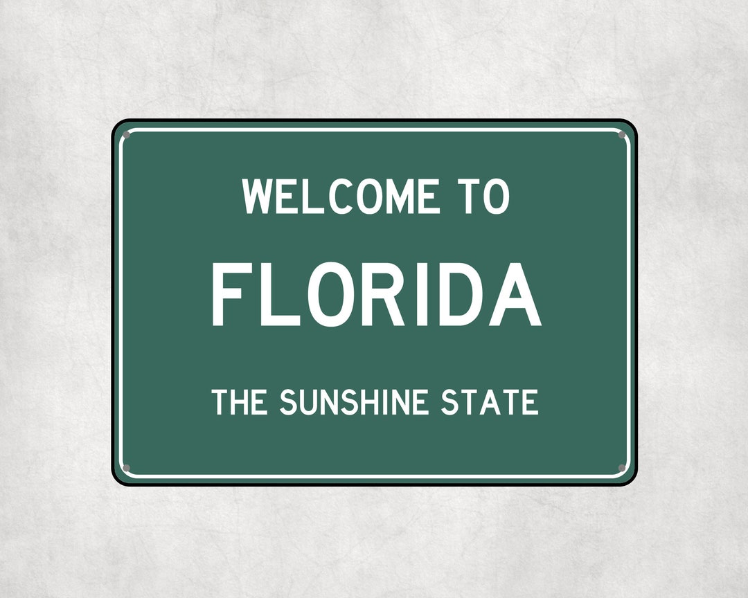 Welcome to Florida Sign, Florida Metal Sign, Florida Gift, Florida ...