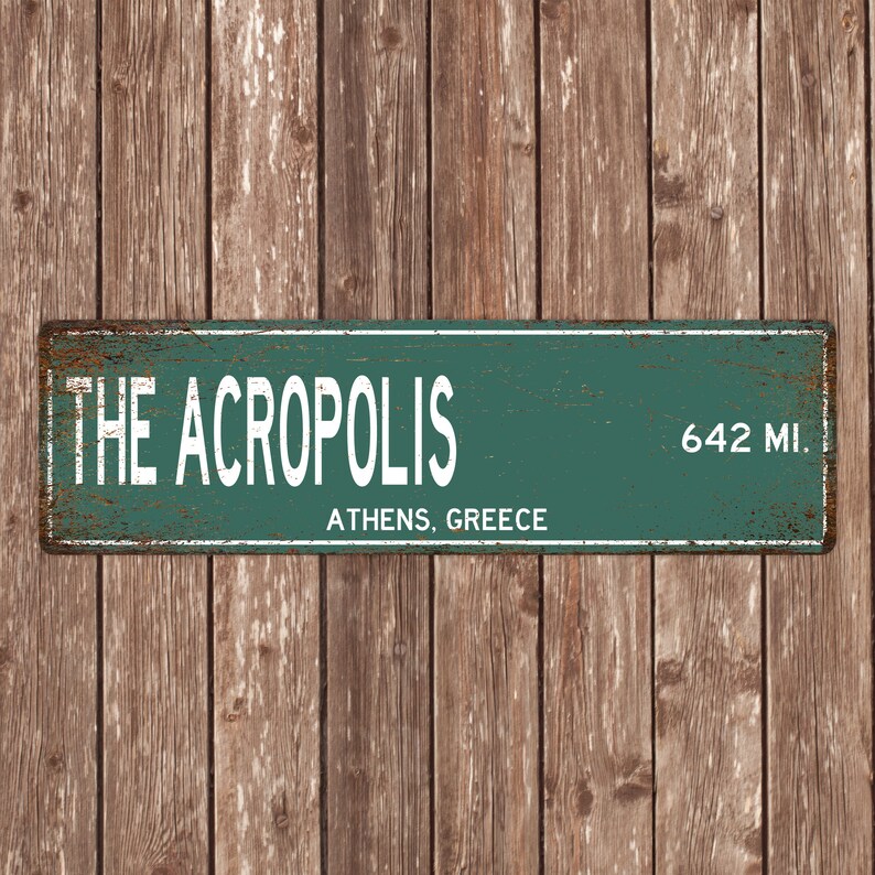 Personalized Acropolis Distance Sign: Athens, Greece Metal Souvenir - Etsy