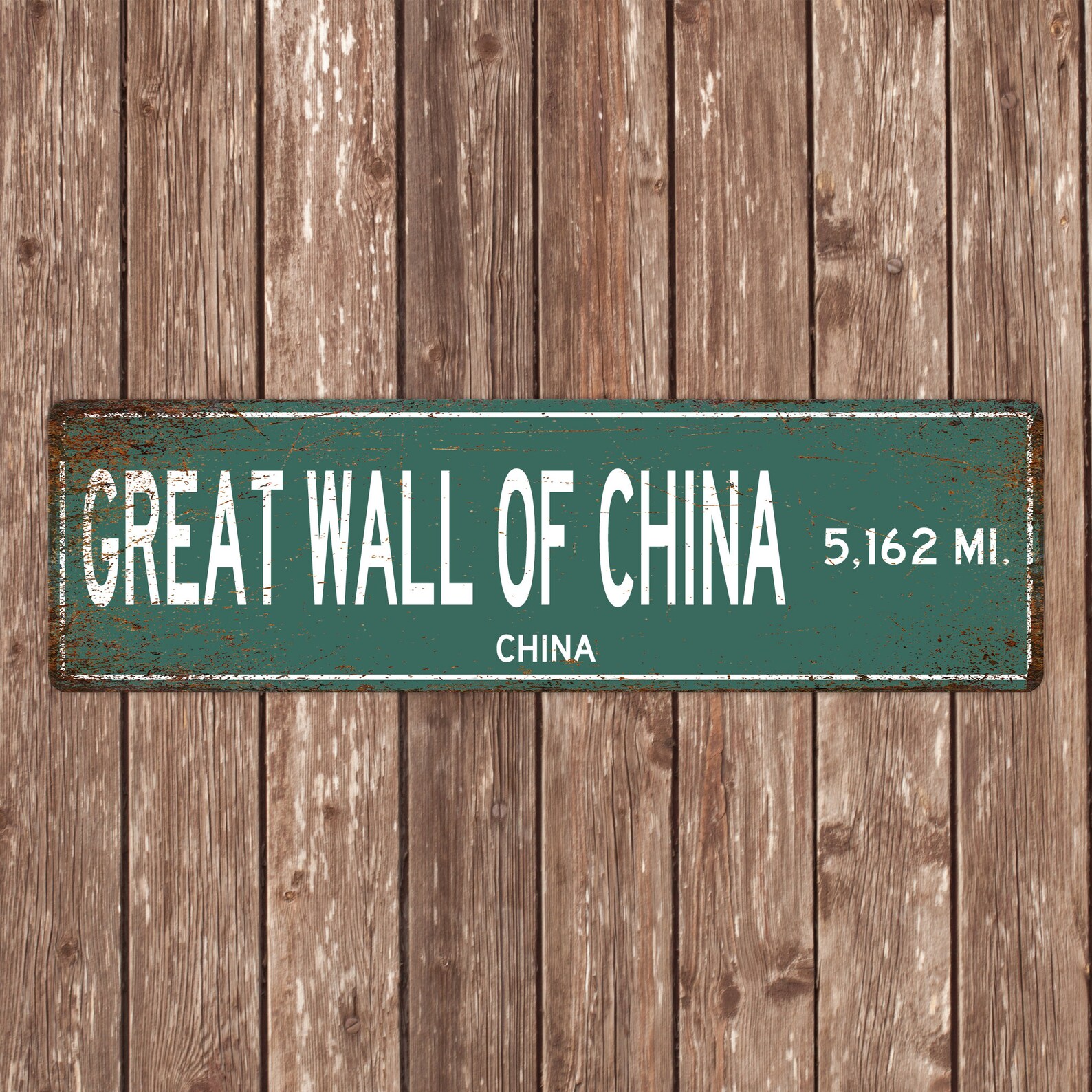 PERSONALIZED GREAT WALL of China Sign, Great Wall of China Distance ...