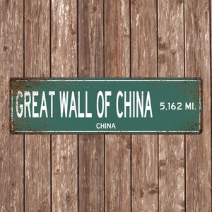 PERSONALIZED GREAT WALL of China Sign, Great Wall of China Distance ...