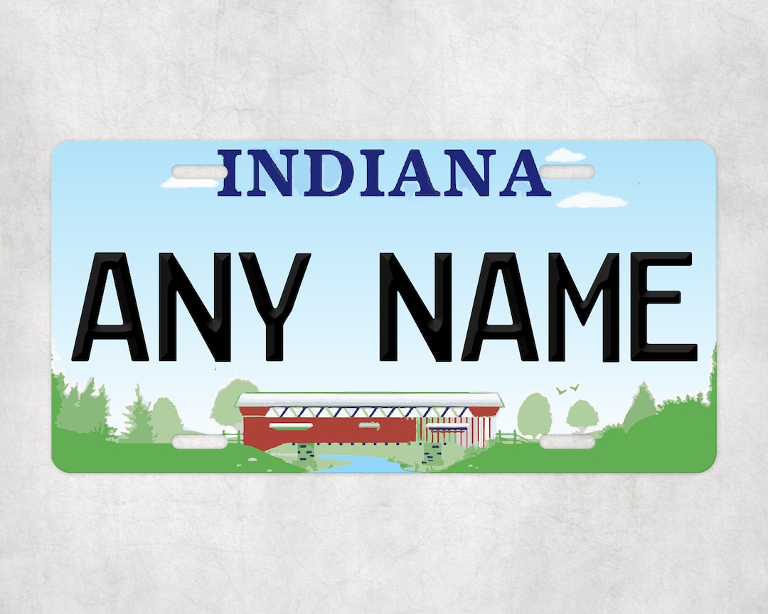 Personalized INDIANA License Plate US State Souvenir, Unique Car Tag ...