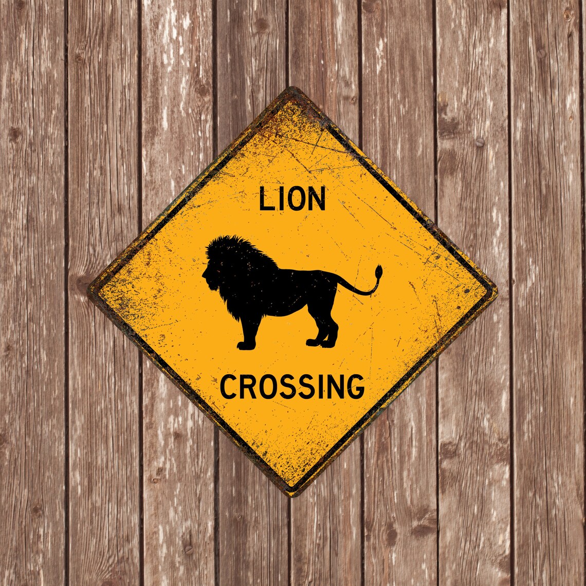 LION CROSSING SIGN - Lion Crossing Signs, Lions, Warning Lion Crossing ...