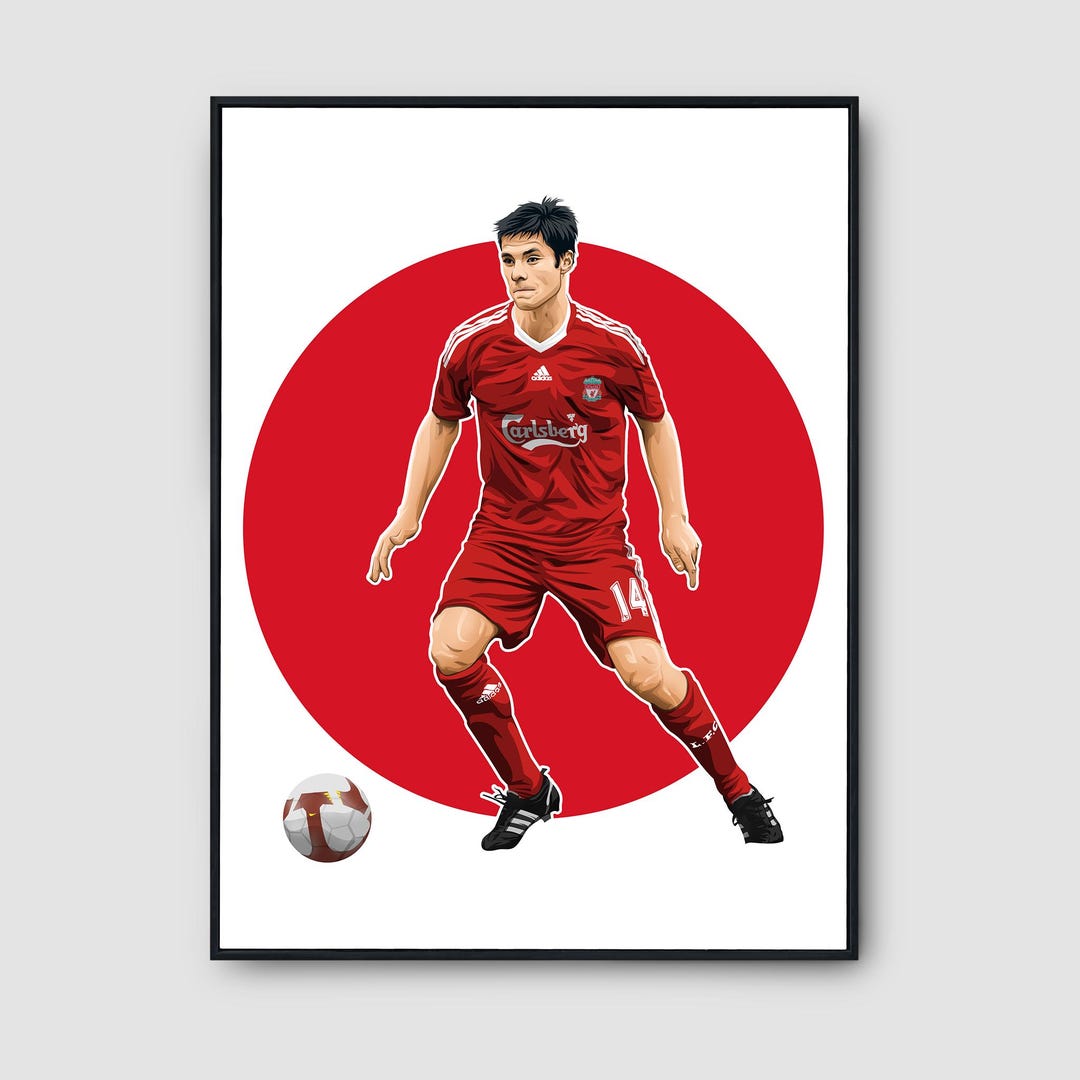 Xabi Alonso Liverpool FC Poster – Number 14 Wall Art, Carlsberg Kit ...
