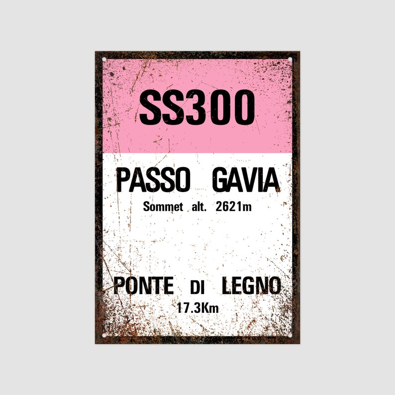 Passo Gavia - Vintage Style Tour De France Cycling Sign - Gift for ...