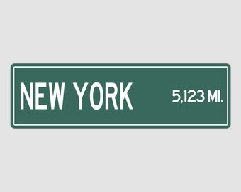 PERSONALIZED NEW YORK City Sign, New York City Distance Sign, City of ...