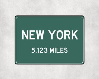 PERSONALIZED NEW YORK City Sign, New York City Distance Sign, City of ...
