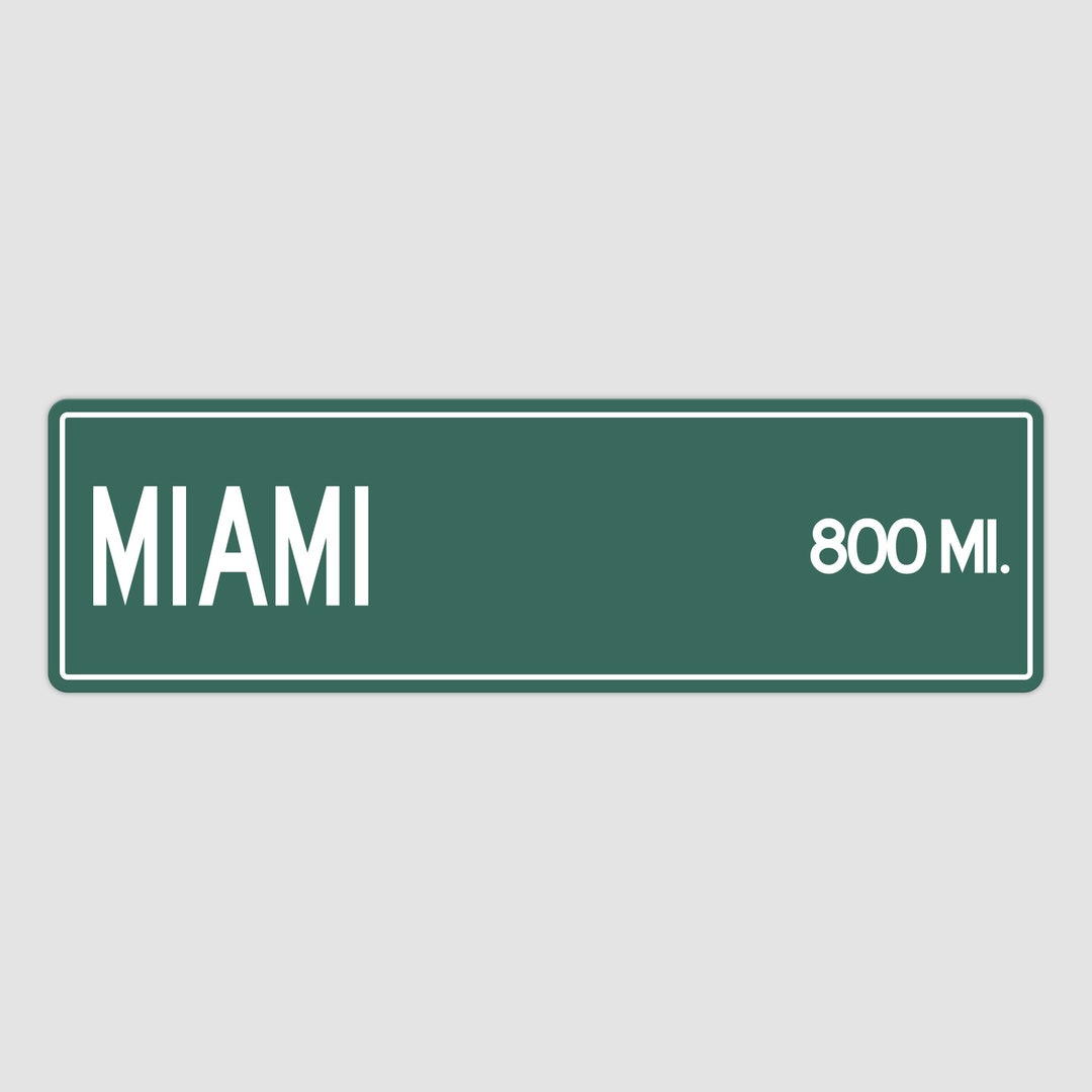 PERSONALIZED MIAMI Sign, Miami City Distance Sign, City of Miami Gift ...