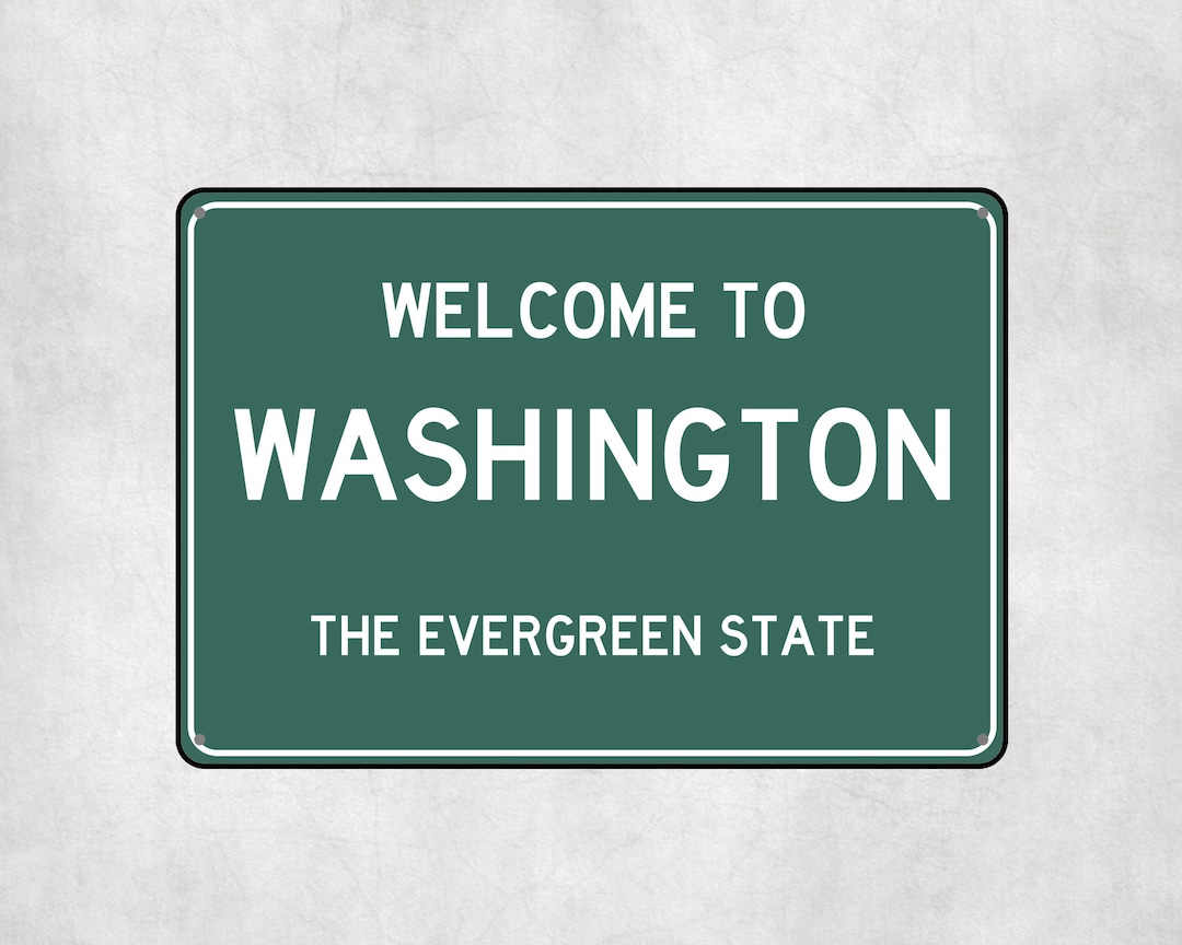 Welcome to Washington Sign, Washington Metal Sign, Washington Gift ...