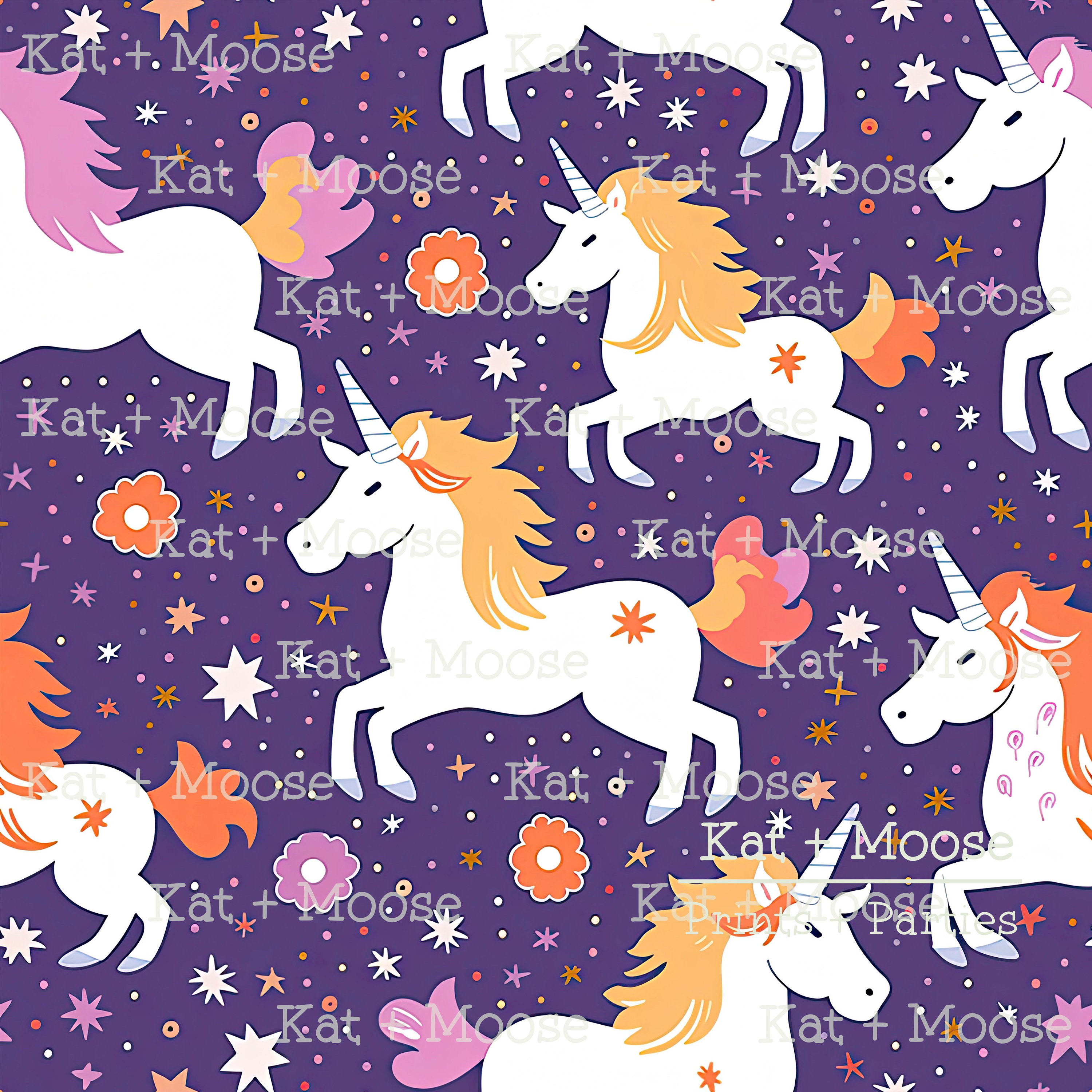 Unicorn Birthday Wrapping Paper, Unicorn Party, Digital Paper Download ...