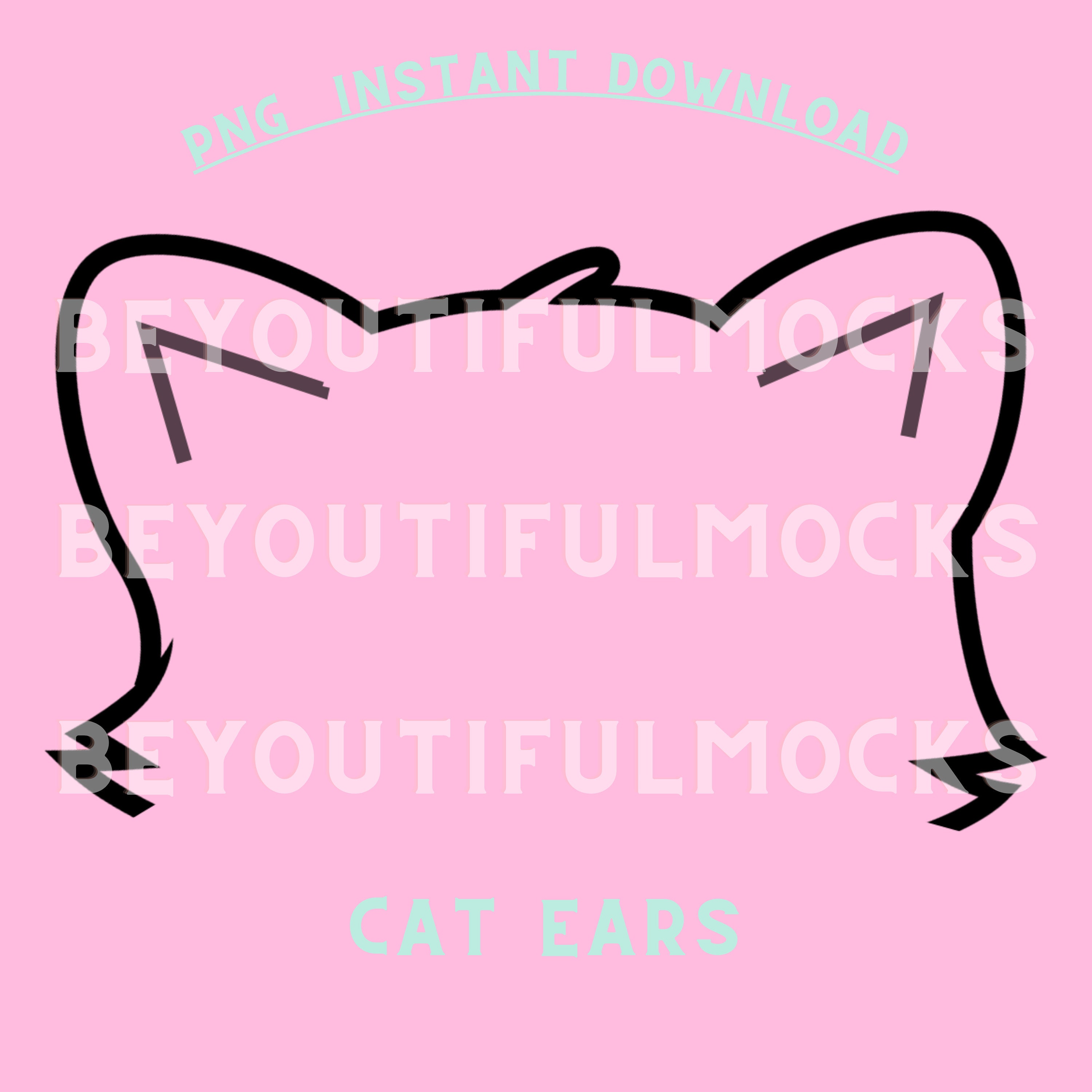 Cat Ear Png File Instant Download, Cat Ears Png Download, Instant ...