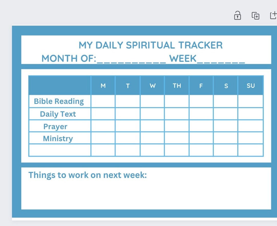 Daily Spiritual Tracker for JW - Etsy