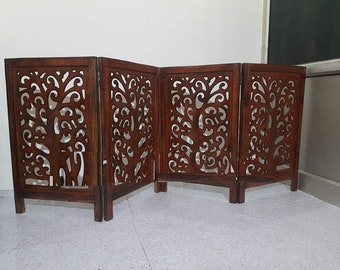 Brown Wooden Partition, Room Partition, Privacy Screen, Handmade Room ...