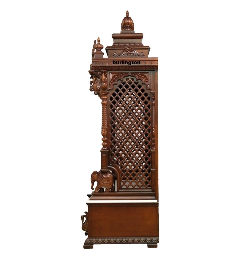 65large Wooden Temple Carving Handmade Carving Wooden Mandir Natural ...