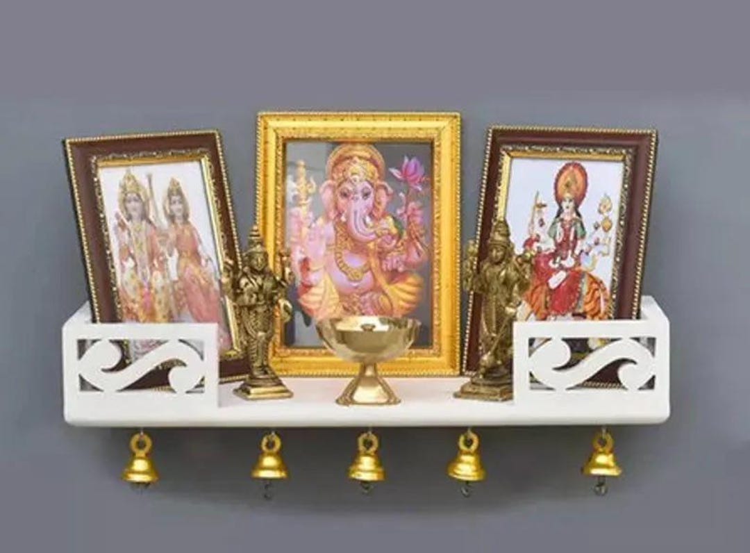 Wooden Temple Pooja Shelfs Mandir Wooden Wall Shelving Wall Hangings ...