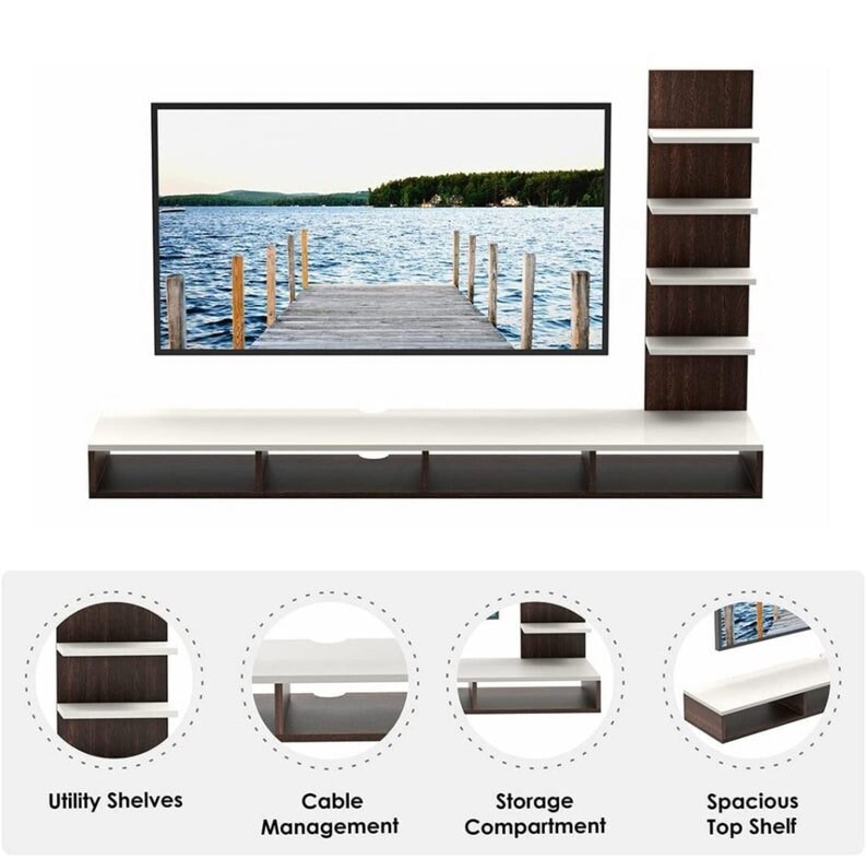 Engineered Wood Wall Mount TV Unit/tv Stand/wall Set Top Box Stand/tv ...