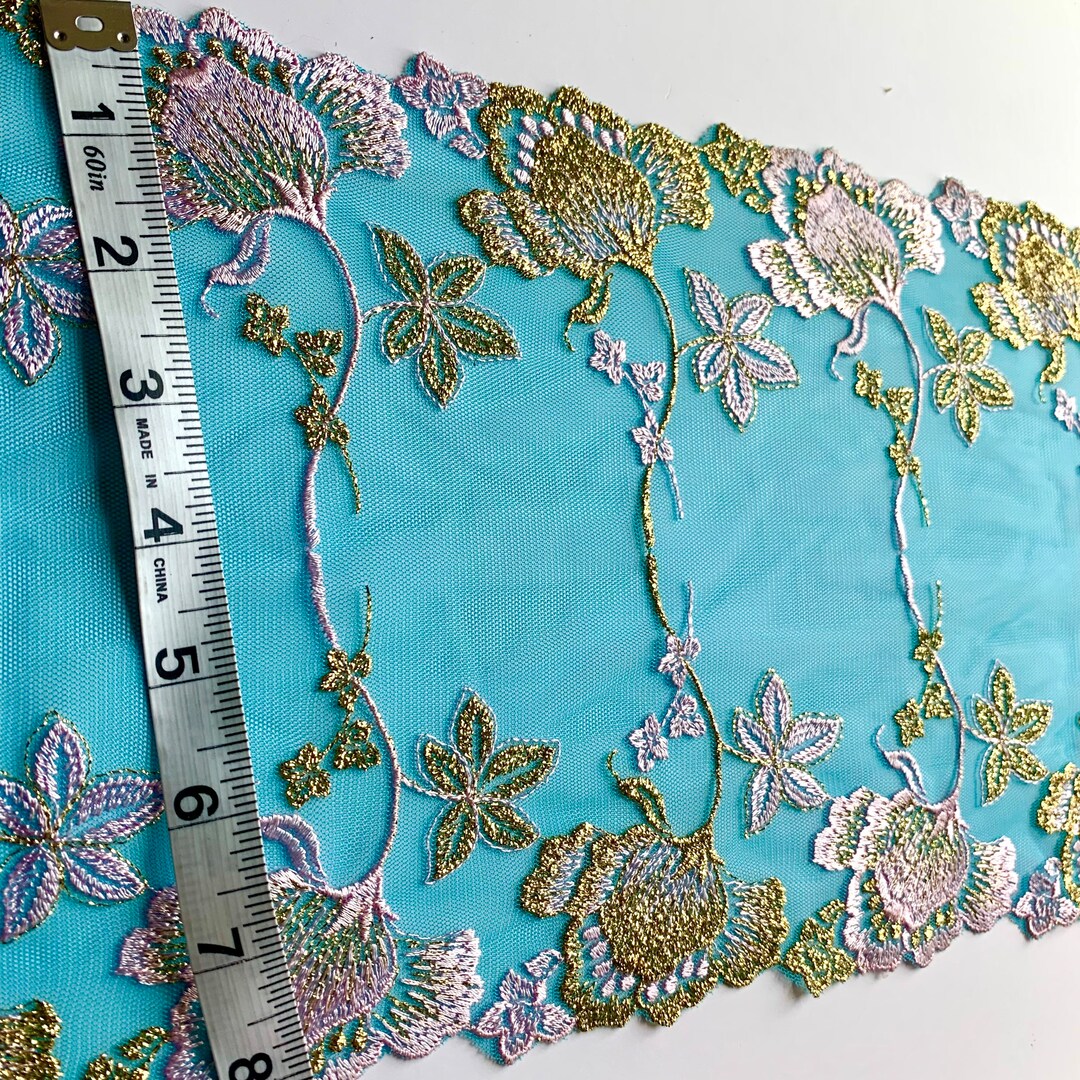 1 Yard Embroidered Floral U See the Sea Lace - Etsy