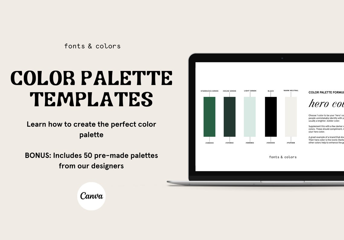50 Color Palette Templates - Etsy Canada