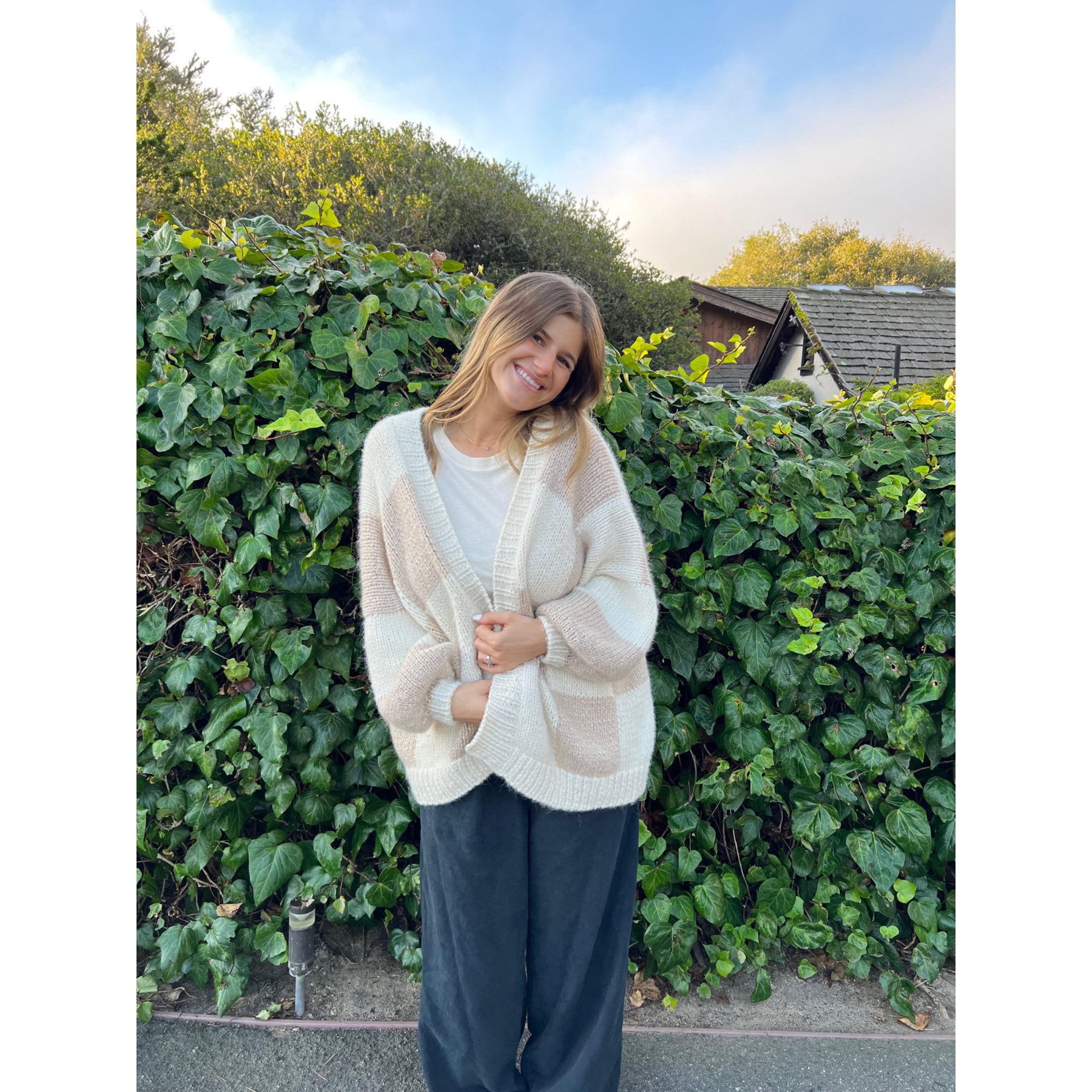 Knitting Pattern: Checkered Boyfriend Cardigan - Etsy