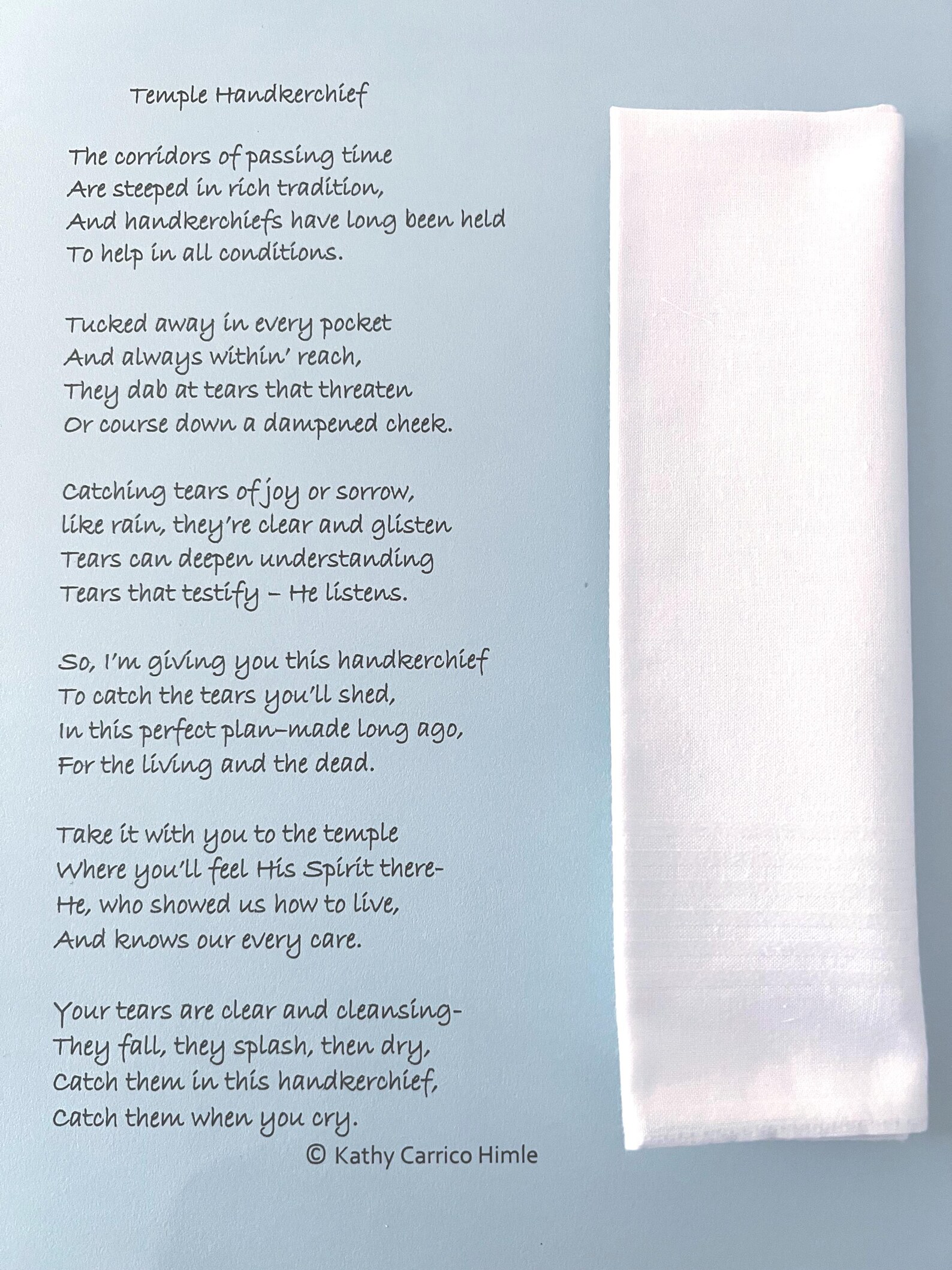 Temple Hanky, Handkerchief Poem, Hanky Poem, LDS, Temple Gift - Etsy