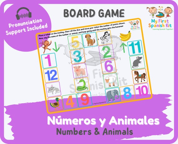 Board Game: Numbers and Animals Preschool Activity - Etsy