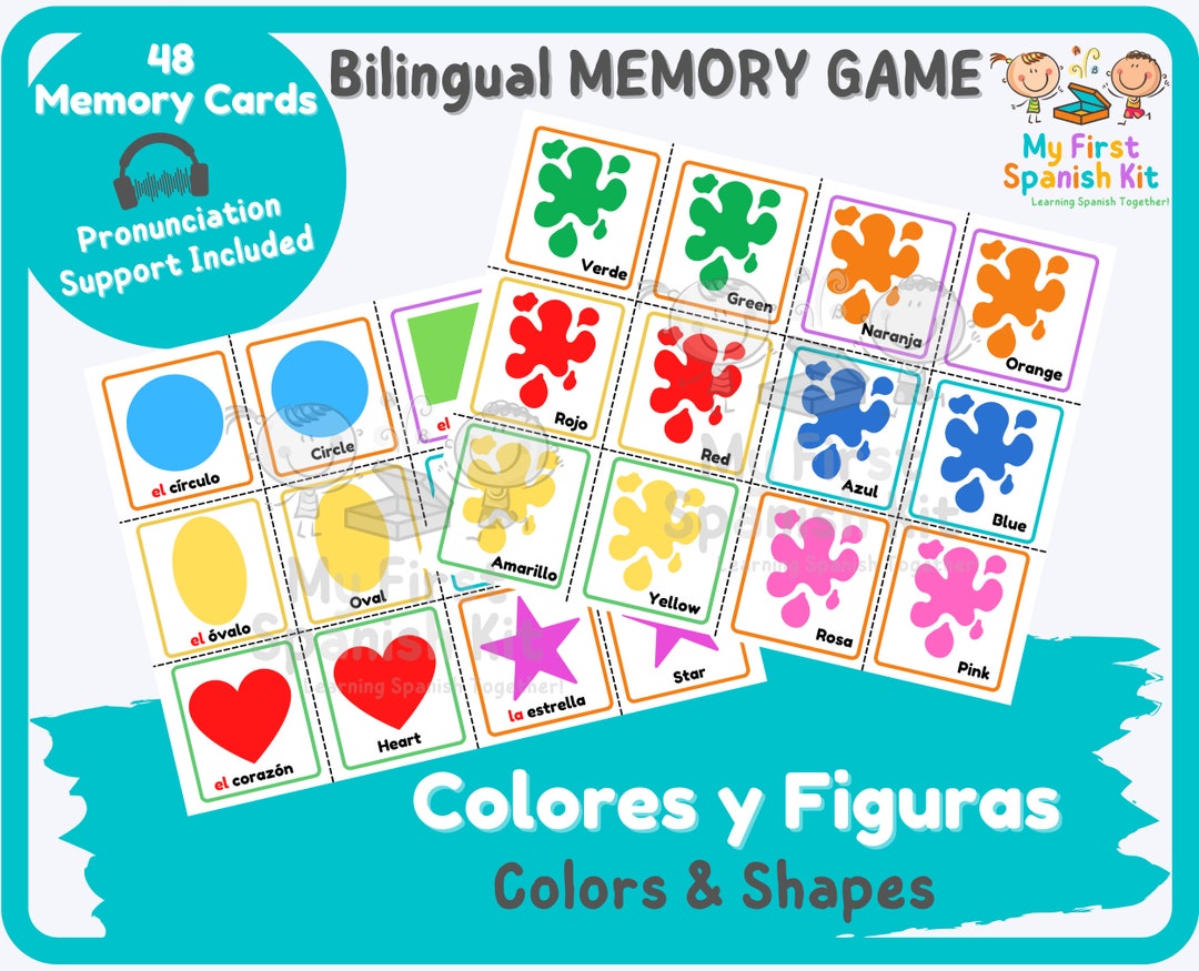 Memory Game: Colors and Shapes, Preschool Activity, Educational ...