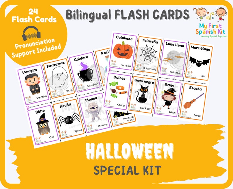 Flashcards: HALLOWEEN, Preschool Activity, Educational Printable ...
