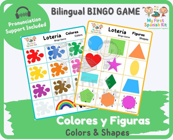 Bingo Game: Colors and Shapes Preschool Activity Educational - Etsy