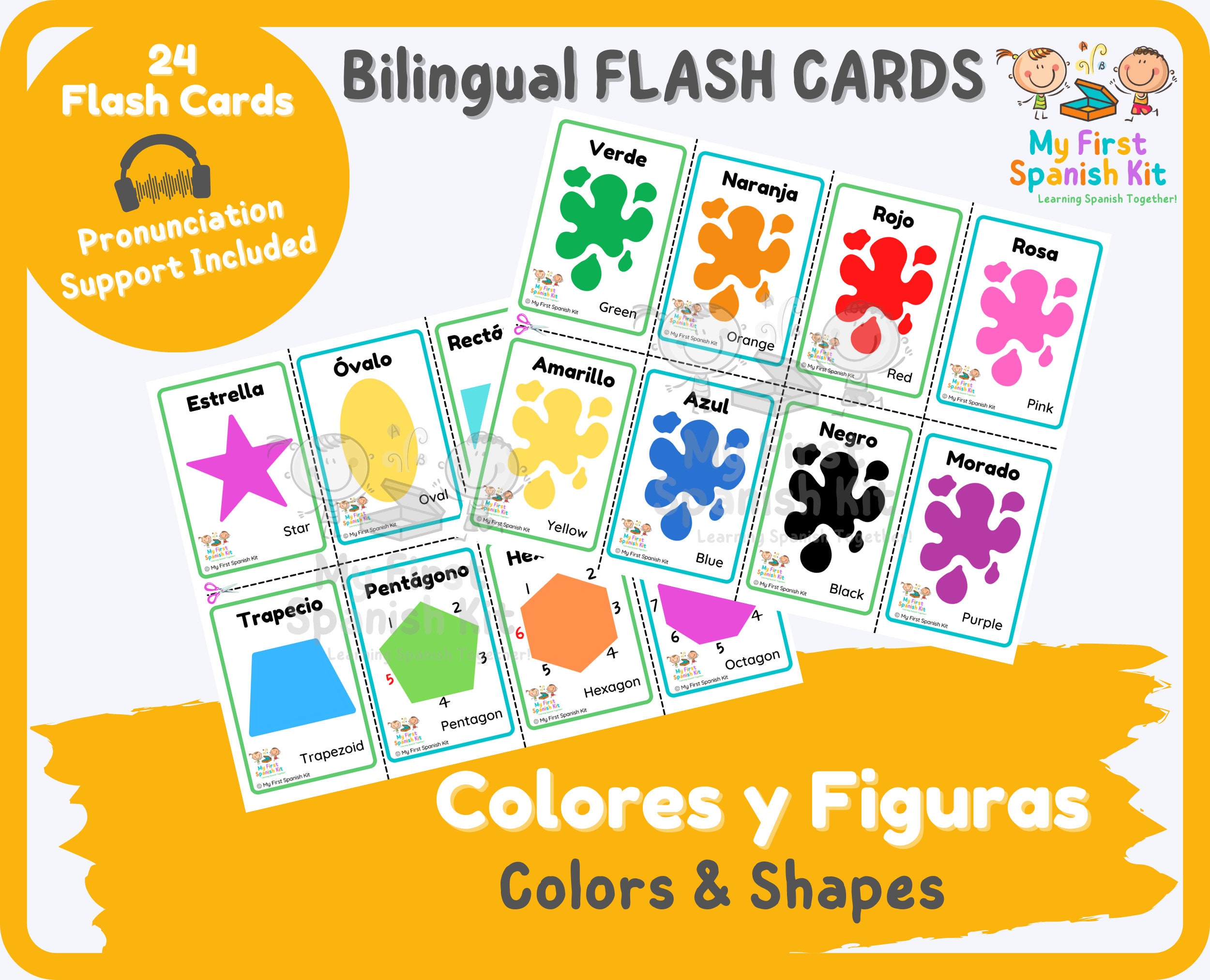 Flashcards: Colors and Shapes Preschool Activity Educational - Etsy