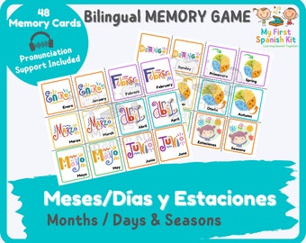 Bingo Game: Months Days and Seasons, Preschool Activity, Educational ...