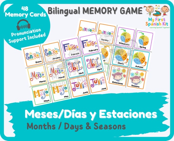 Memory Game: Months Days and Seasons Preschool Activity - Etsy