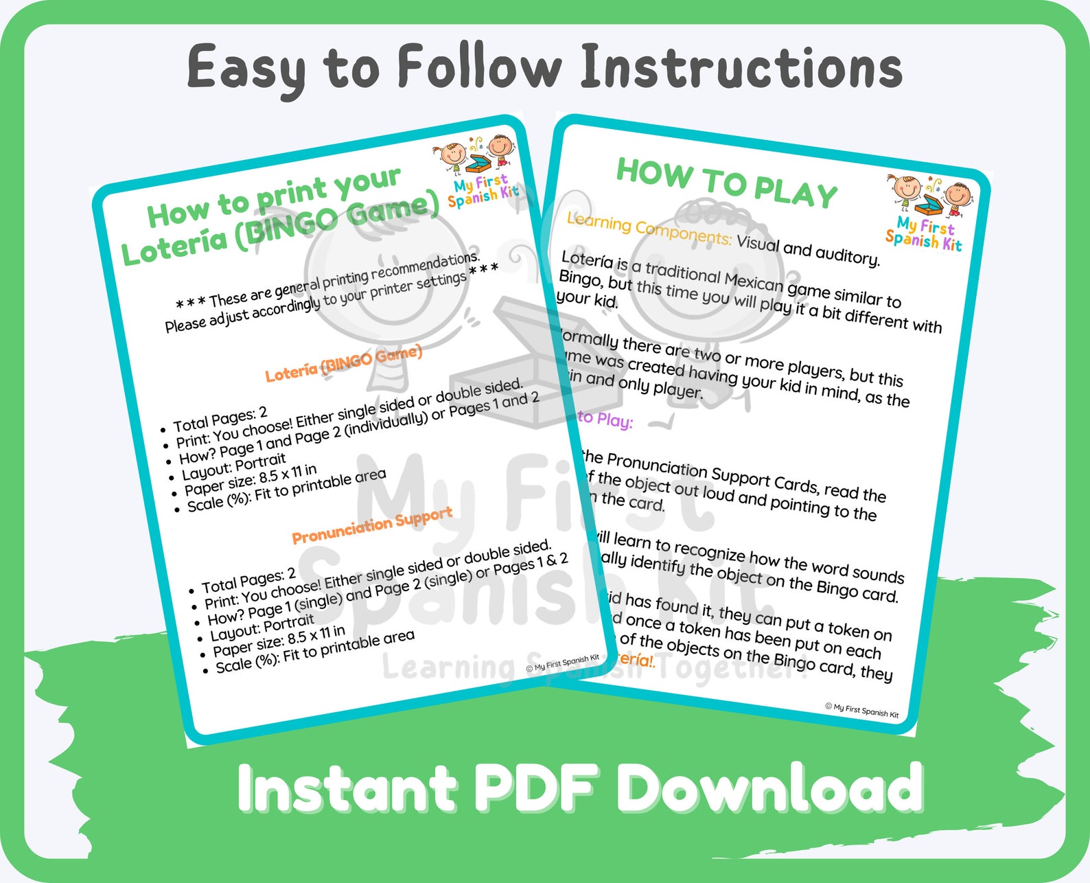 Bingo Game: Numbers and Animals, Preschool Activity, Educational ...