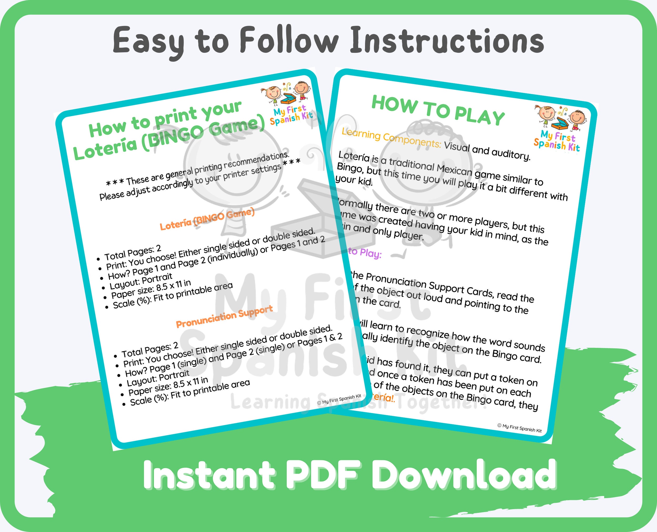 Bingo Game: Numbers and Animals, Preschool Activity, Educational ...