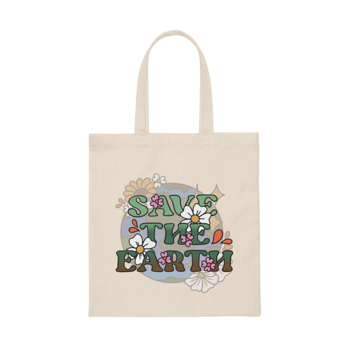 Reusable save the earth Tote Bag, Earth Day Grocery Bag sold by Inhaler ...