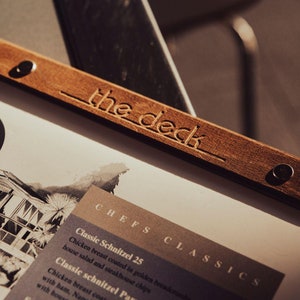 Handcrafted Wooden Menu Holder - Menu for Restaurants, Cafes, Pubs ...
